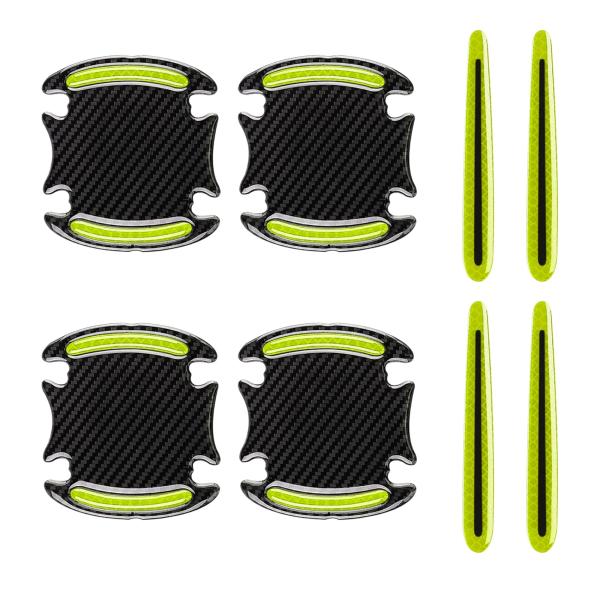 商品名: Lyxheth 車用ドアハンドルプロテクター 反射ステッカー ドアハンドルプロテクター 車両用 3Dカーボンファイバードアハンドルスクラッチプロテクターカバー 車用ドアハンドルフィルム (ジェムストーングリーン) Lyxheth ...