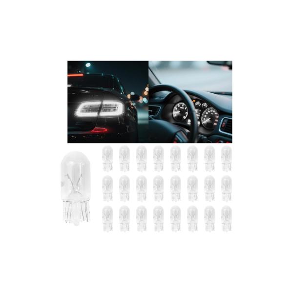 商品名:  Osilly 25PCS T10 12V 5W Car Turn Signal Light Bulbs, Clear Flat Foot Vehicle Side Marker Lamp Bulbs, Auto Interior...