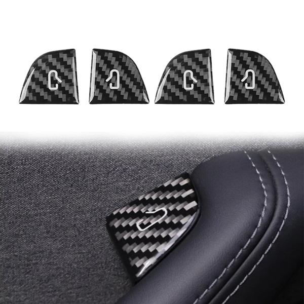 商品名: SXunacou ドアスイッチボタンパネルカバー Tesla Model 3/Y用 カーボンファイバーインテリアアクセサリー (ブラックカーボンファイバー、2024-2025 M3/2025 M3/2025 マイ) SXunaco...