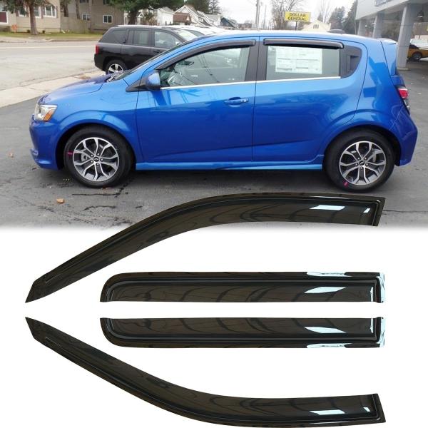 商品名: シボレー2012-2020ソニックハッチバック(5ドア)用オリジナル飛散防止サイドウィンドウウィンドディフレクター レインガード、車用の素敵なウィンドウバイザー、ベントディフレクター 94639 4個 4pcs Original ...