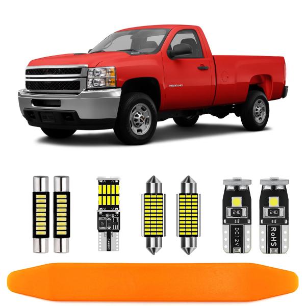 商品名:  AUTOGOOD 12 Piece 6000K Cool White Interior LED Light Kit Package Replacement for Chevy Chevrolet Silverado/GMC Si...