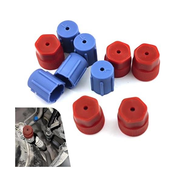 商品名: Zeathery 10個 R134a A/Cキャップ、エアコンシステムポート用ほこりおよび錆保護カバー、高圧および低圧ポートカバー、ほとんどの車の修理アクセサリー(ブルー&amp;レッド) Zeathery 10 PCS R134...