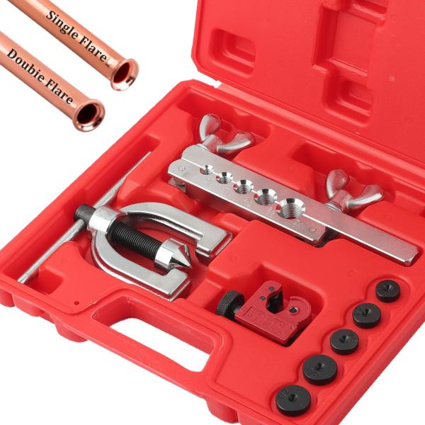 商品名:  Car Brake Line Flaring Tool Kit,Brake Flare Tool Kit Contains Brakes Line Cutter/5 Adapter/Flaring Rod/Flarings To...