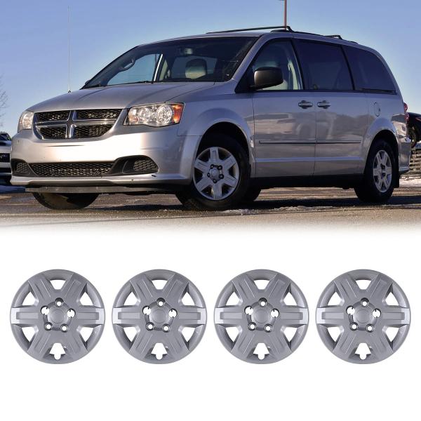 商品名:  16 Inch Steel Wheel Hubcaps Set of 4-Lacquer Bolt-On Installation for 2008-2016 Dodge Grand Caravan/2008-2010 Chry...