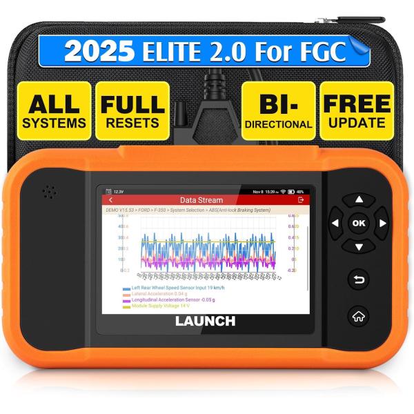 商品名: LAUNCH X431 Creader Elite FGC 2.0 OBD2スキャナー フォード/GM/クライスラーシリーズ用 双方向スキャンツール ライフタイムFR-EEアップデート すべてのシステム診断 100以上のサービス ...