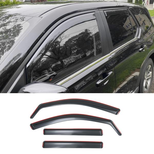 商品名:  Maxzina Visor Rain Guards Compatible with 2023-2025 2026 Honda Pilot Front and Rear in-Channel Window Visors Wind ...