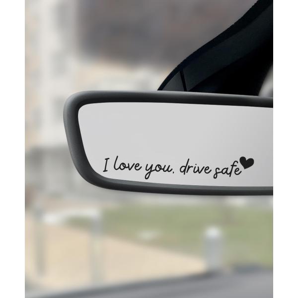 商品名: UNLRAE 4ピース カーステッカー、カーデカール、カーアクセサリー ビニールバックミラーデカール装飾、オートステッカーとデカール、自己肯定デカール、女性用かわいいオートデカール(ブラック、I Love You Drive Sa...