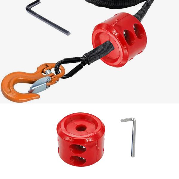 商品名: Tioollev 自動車用ラバーウインチストッパー ATV UTVトラック用、ケーブルセーバーフックストッパーライン、合成ロープ用、バンプショックセーバーダンパー、ステンレススチールネジとナット付き(レッド) Tioollev C...