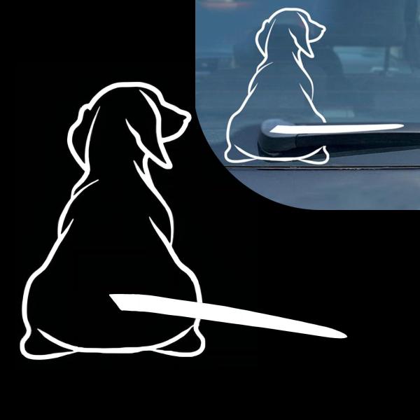 商品名:  MOXRUQ 1 PC White Car Dog Rear Wipers Windshield Decals, Cute Dog Wagging Tail Back Engraved Design Stickers, Self...