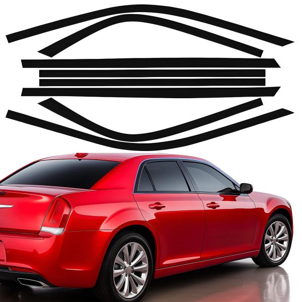 商品名: MusTree Chrome Delete ビニールラップキット 2015-2023 Chrysler 300 アクセサリー サイドウィンドウトリム グロスブラックブラックブラックアウトフィルム付き MusTree Chrome ...