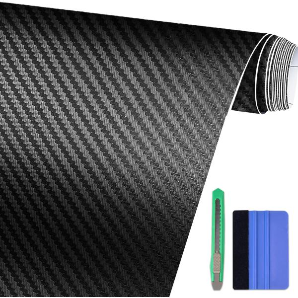 商品名: Arespark 3Dカーボンファイバービニールラップ、ブラックビニールラップフィルムカーボンファイバーステッカー、自動車、自動車、自動車、エアリリース、バブルフリーシートデカール、ツールキットを含む1フィートX10フィート Ar...