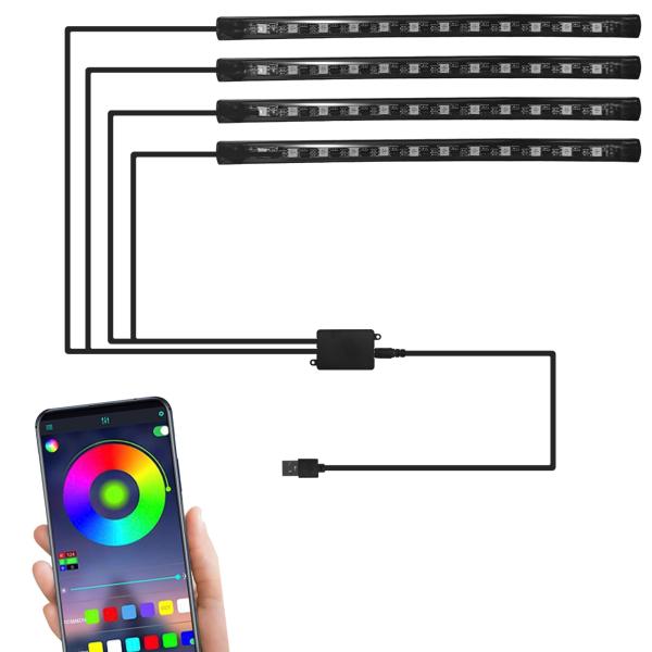 商品名:  SamWinGear Car Led Lights Interior 4PCS Interior Car Lights Wireless Remote Controlled by Phone App Music Sync Mod...