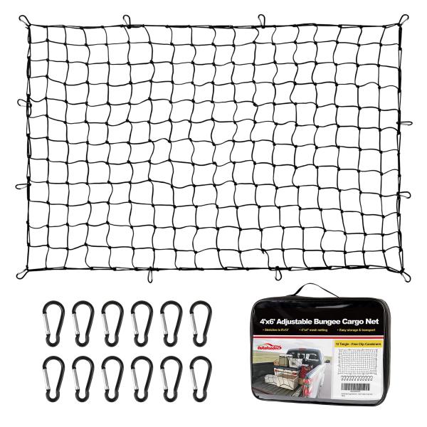 商品名:  Autofonder Cargo Net for Pickup Truck Bed 4'x6' (Stretches to 8'x12') - Bungee Mesh with 12 Tangle-Free Carabiners...