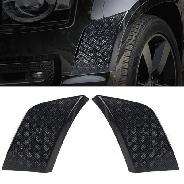 商品名: フロントホイールアーチガード ランドローバーディフェンダー90/110/130 2020-2025 ABS 傷防止 フェンダープロテクターキット | 光沢ブラックトリムカバー ドリル取り付け不要 オフロード保護 Front Whe...