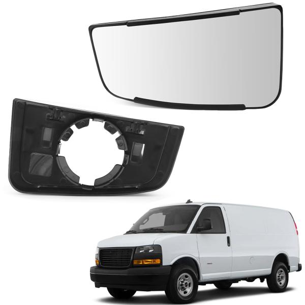 商品名:  Covnikyer Lower Driver Side Mirror Glass Replacement For Chevy Chevrolet Express GMC Savana 1500 2500 3500 Van 200...