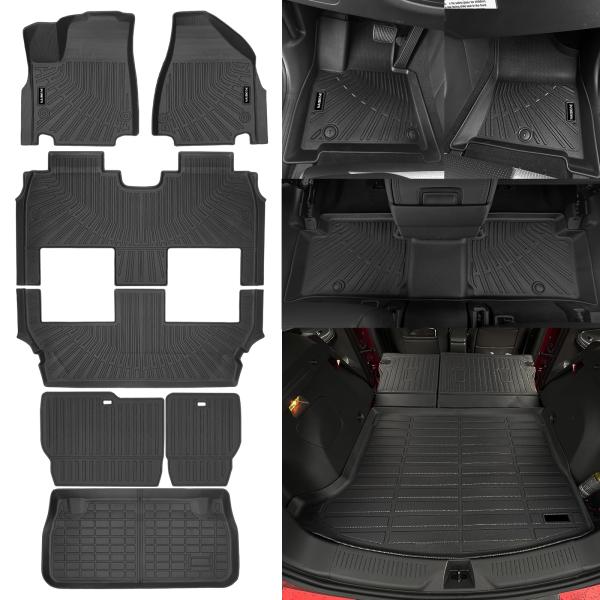 商品名: Naibeve フロアマット カーゴライナー バックレストマット 2017-2025 クライスラー パシフィカ ツーリング ハイブリッド バージョン 7 乗客 フロアライナー &amp; カーゴライナーアクセサリー(Pinnacl...