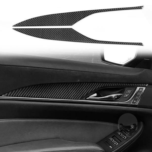 商品名:  PJFUS Real Black Carbon Fiber Car Front Door Lock Side Panel Anti-Scratch Pads Sticker Auto Interior Trim Compatib...