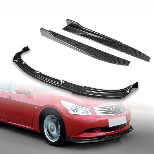 商品名:  HK5 5pcs Combo Front Bumper Body Kit Lip + Side Skirt Extensions Diffuser Compatible with 2010-2013 Infiniti G37 S...