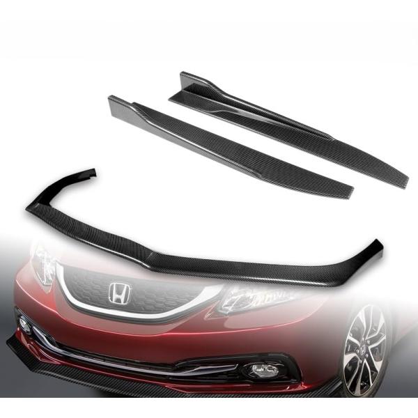 商品名:  HK5 5pcs Combo Front Bumper Body Kit Lip + Side Skirt Extensions Diffuser Compatible with 2013-2015 Honda Civic Se...