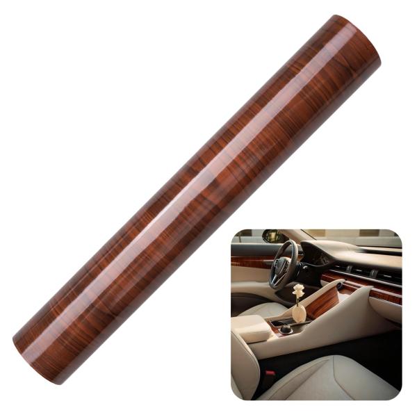 商品名:  Wood Grain PVC Wrap, 11.8 in x 78.7 in, High Glossy Sandalwood Graining, Car Decorative Interior Film, Self Adhesi...