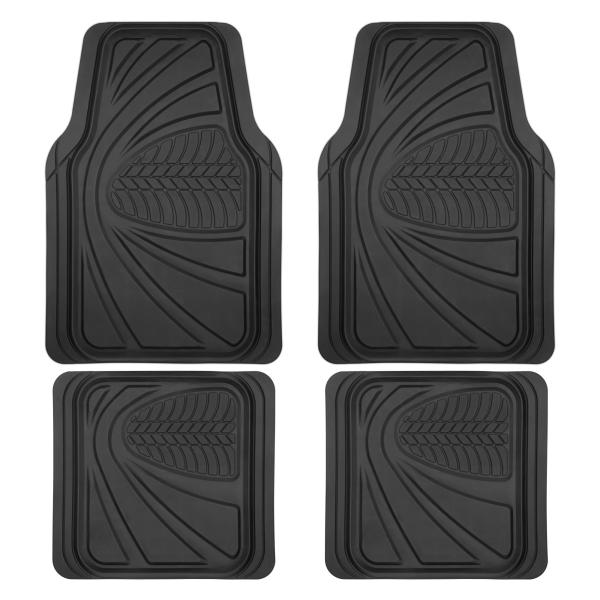 商品名:  Motor Trend FlexTough Guard All-Weather Floor Mats for Cars ? Black Waterproof Rubber Floor Mats, Universal Trim-t...