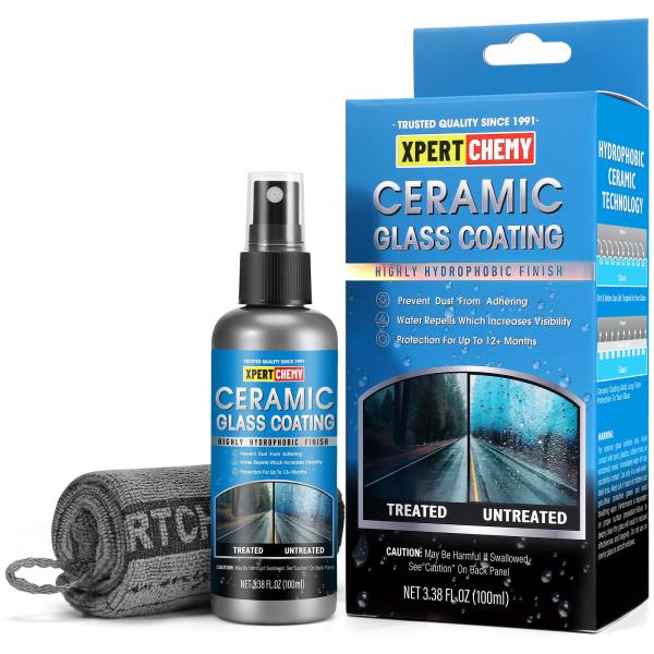 商品名:  XPERTCHEMY Ceramic Glass Coat Protectant, Hydrophobic Protective Formula, Long-Lasting and Durable Ceramic Coating...