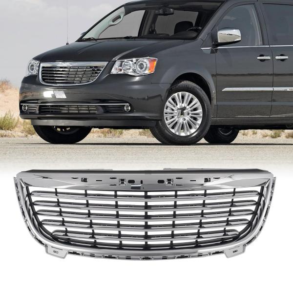 商品名:  Partzer Front Bumper Upper Grille Chrome Compatible with 2011-2016 Chrysler Town &amp; Country Replacement for 681...