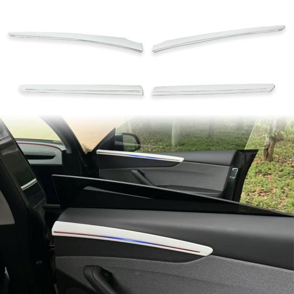商品名: YJMOTOR フィット Tesla Model Y ジュニパー フォリント ドア パネル トリム 2025 2026 モデル Y ジュニパー リアドア インナー アームレストパネル カバー 装飾アクセサリー 4個(マットホワイト...