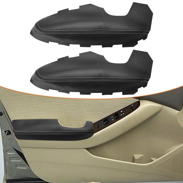 商品名: RUIANTE フロントドアパネルアームレストインサートカバーレザートリム交換用 日産アルティマ第4世代 2007-2012 アクセサリー(ブラック) RUIANTE 2pcs Front Door Panel Armrest I...