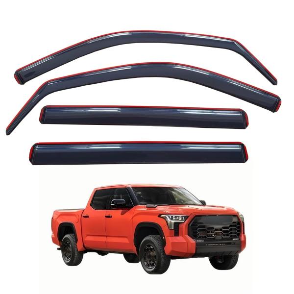 商品名: Gldifa インチャネル ウィンドウバイザー ウィンドディフレクター対応 タンドラクルーキャブ 2022-2025 フルサイズドア サン/レインガード スモーク 4個 Gldifa Inchannel Window Visor ...