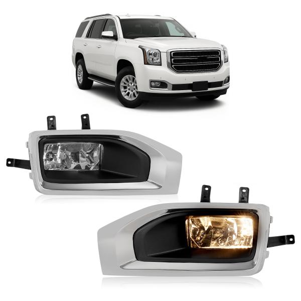 商品名:  HECASA Pair Fog Light Assembly Compatible with 2015-2020 GMC Yukon/Yukon XL Front Bumper Clear Lens Fog Lamp Black...