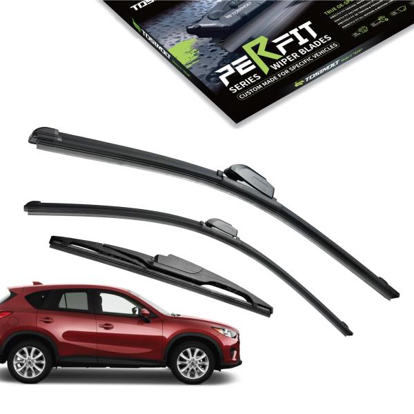 商品名: TOSTMOLT F2T (24インチ+18インチ) + R1 (14インチ) フロント+リアワイパーブレード 13-16 CX-5/07-12 サンタフェ用 TOSTMOLT 3pcs Front+Rear Direct Fit...