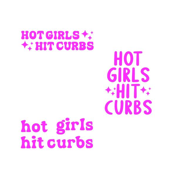 商品名:  (3 Pcs) Hot Girls Hit Curbs Decal Set Funny Girly Pink Car Sticker Pack Cute Quote Trendy Waterproof UV DTF Vinyl ...