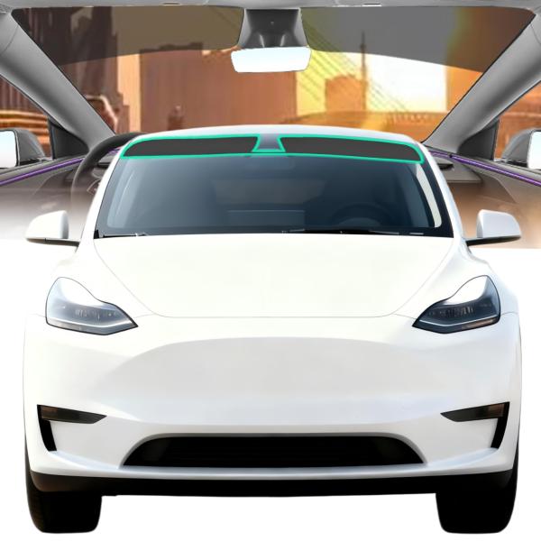 商品名:  AUTOTEK Tesla Model Y 2020?2024 Windshield Sun Strip Tint, Precut 2-Ply Window Film for Heat, UV &amp; Glare Reduc...