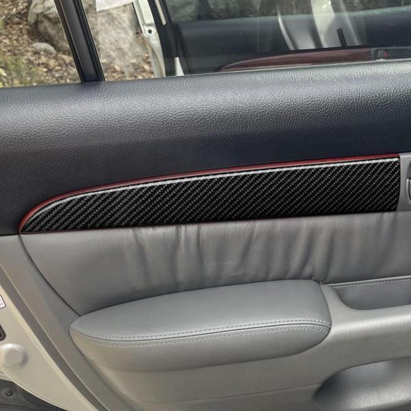 商品名:  PJFUS Real 3K Black Carbon Fiber Car Inner Door Panel Scratch Protector Soft Sticker Interior Trim Compatible with...