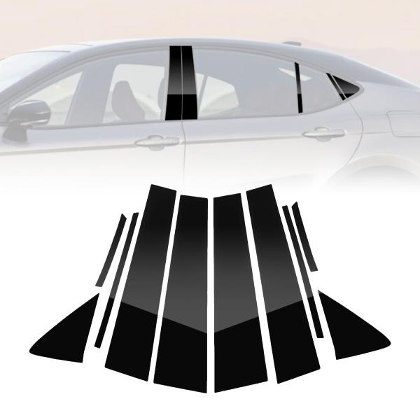 商品名:  x xotic tech Glossy Black Pillar Post Side Door Window Cover Trim Anti-Scratch Pre-Cut Molding Set Compatible with...