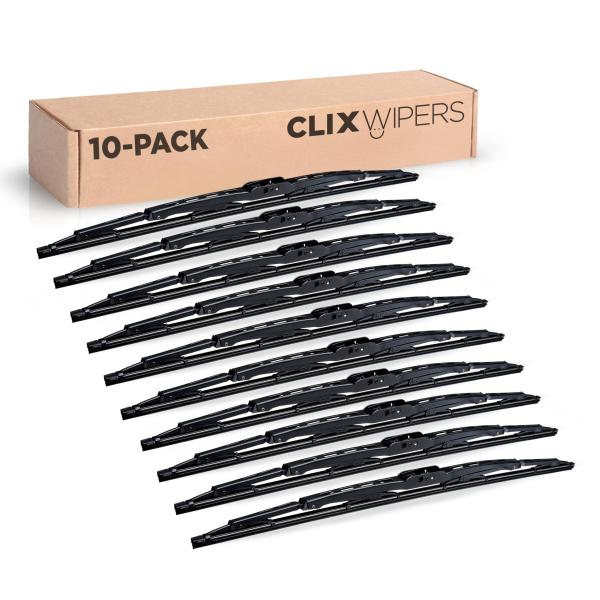 商品名: ClixWipers 従来型 50.8 cm 10-Pack for Fleets &amp; Business:トラディショナルメタルフレーム交換用フロントガラスワイパーブレードJフック、サイドピン、サドル、バヨネットに適合 C...