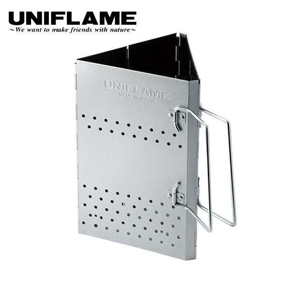 ユニフレーム チャコスタII [665435]UNIFLAME 面倒だった炭の火熾し（火起こし）がとても簡単に！炭を入れて、火のついた着火材の上に約10分置くだけ。一度に約1kgの炭を熾せます。ＵＦバーベキューグリルにフィットする細身のシル...