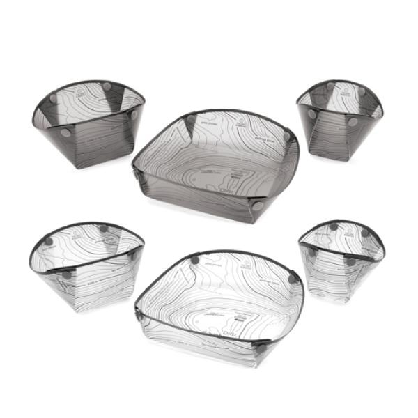 ▼折りたたみ食器（カップ、ディッシュ、ボウルの3点セット）です。簡単に組み立てられて、軽量、しかもフラットになり持ち運びや収納に便利。■仕様【カラー】グレー、ホワイト【素材】　本体：ポリプロピレン　スナップボタン：ポリアセタール【重量】　カ...