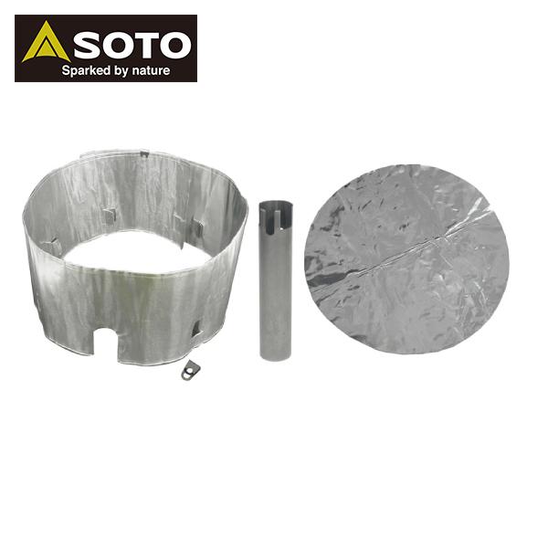 炎を風から守る風防と、バーナー下を熱から守る遮熱板のセット■仕様＜風防＞[寸法] 幅815×高さ110×厚み0.1（端部0.3）mm[重量] 40g[材質] 本体：アルミ箔、留め金具：ステンレス＜遮熱板＞[寸法] 直径220×厚み0.1mm...