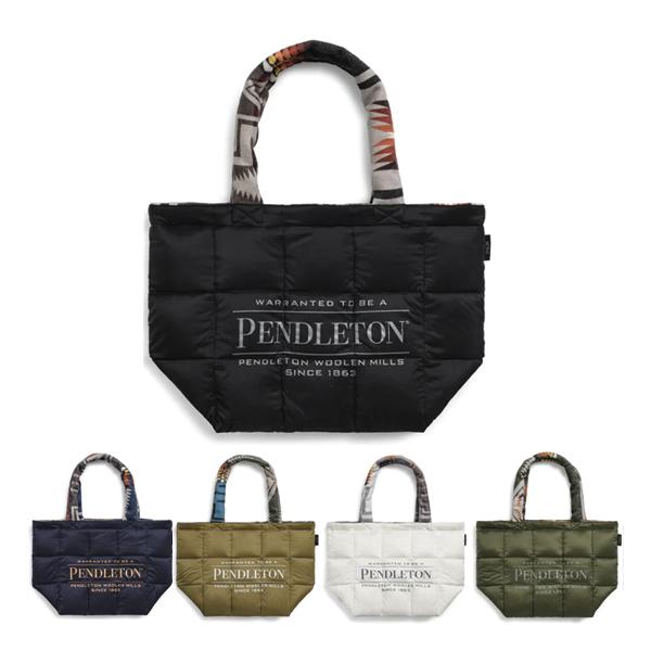 ▼”大好評！PENDELTON×TAIONのリバーシブルトートバッグです”表側はTAIONのダウン格子キルト、裏側はPENDLETON柄メルトンを使用した、リバーシブルで楽しめるミニダウントートバッグです。持手は手持ちや肩掛けができる長さに...