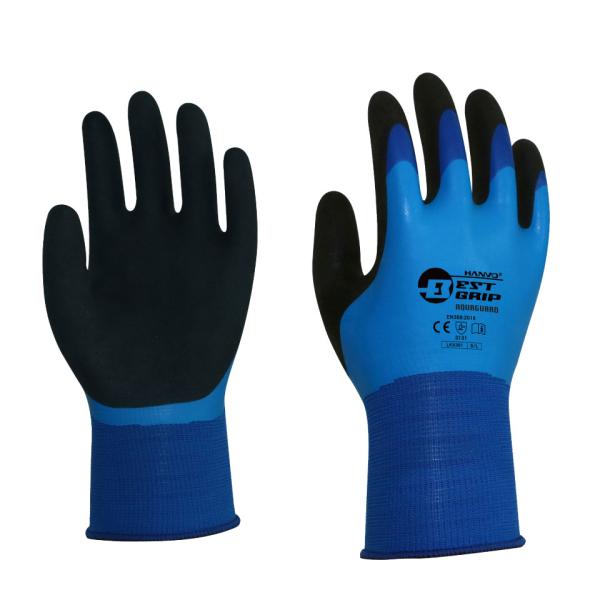 【仕様】・メーカー名 ：HANVO｜ハンボ・商品名 ：アクアガード手袋・品番：LKX301・材質：樹脂部/天然ゴム　　　　繊維部/ナイロン、その他・色：ブルー・サイズ ：S/M/L/LL【特徴】・よく使う指部分は独自の3層コーティングをして...