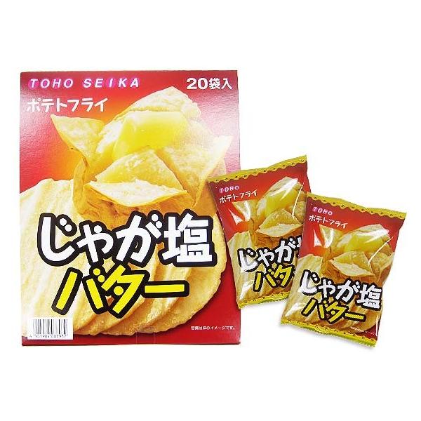 【スナック系の駄菓子バラ売り】　大人気の東豊のスナック系駄菓子、ポテトフライシリーズ！ ポテトフライじゃが塩バター。サクサク感が魅力の4枚入りのおいしいフライせんべい発 売 元　: 東豊製菓購入単位　: 1袋