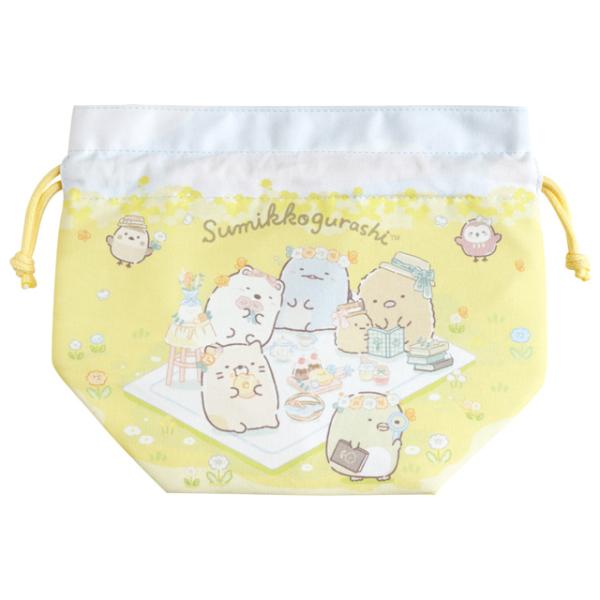 (C)san-xサンエックスの大人気キャラクター「すみっコぐらし」のアルミランチ巾着です☆保冷効果をサポートしてくれるアルミシート入り！お弁当箱、ランチクロス、お箸をセットで入れられちゃいます☆遠足や運動会などのイベントにぴったり！かわいい...