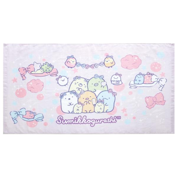 ★メール便不可商品★※メール便を選択された場合は宅配便に変更（送料も変更）して発送します(C)san-xサンエックスの大人気キャラクター「すみっコぐらし」のバスタオルです☆小さいお子様用のタオルケットや肌掛けとしても使えそう☆ビーチでレジャ...