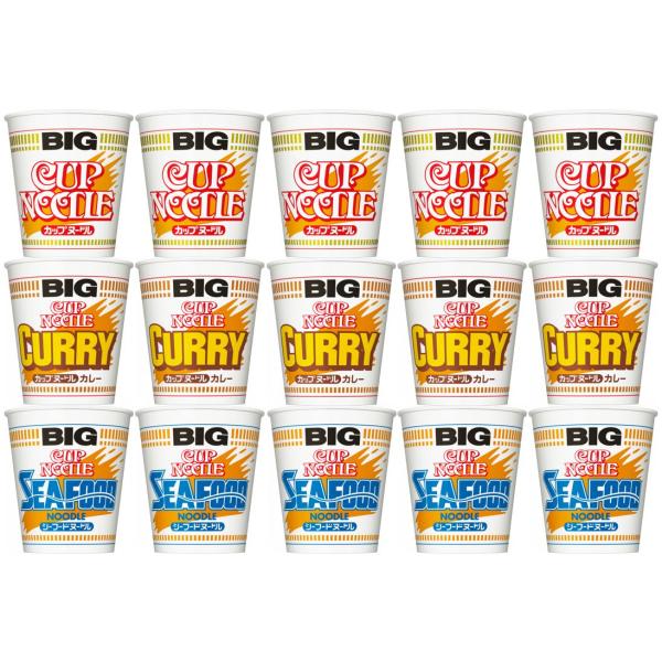 日清食品 カップヌードル ビッグ 101gカップ×5個 日清食品 カップヌードル シーフードヌードル ビッグ 104gカップ×5個 日清食品 カップヌードル カレー ビッグ 120gカップ×5個