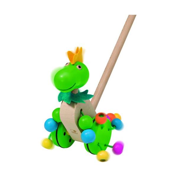 手押し車 玩具 カタカタ 1歳 2歳 子供 キッズ 誕生日プレゼント 誕生日 男の子 男 女の子 女 赤ちゃん ベビー 出産祝い歩くことが楽しくなる、ドイツ・セレクタ社の木製の手押し車です。男の子が大好きなドラゴンの手押し車。車輪の木玉がカ...