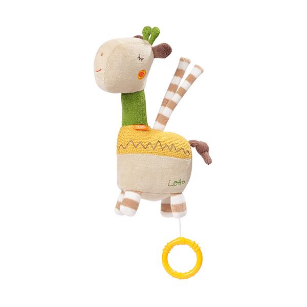 お尻のリングを引っ張るとオルゴールの音色が流れます。背中の紐をくくって、赤ちゃんの近くに吊るすとモビールのようにもなります。フェーン社はドイツに本社を構える1949年から続く歴史ある会社です。柔らかでモダンなデザインのぬいぐるみ達を生み出す...