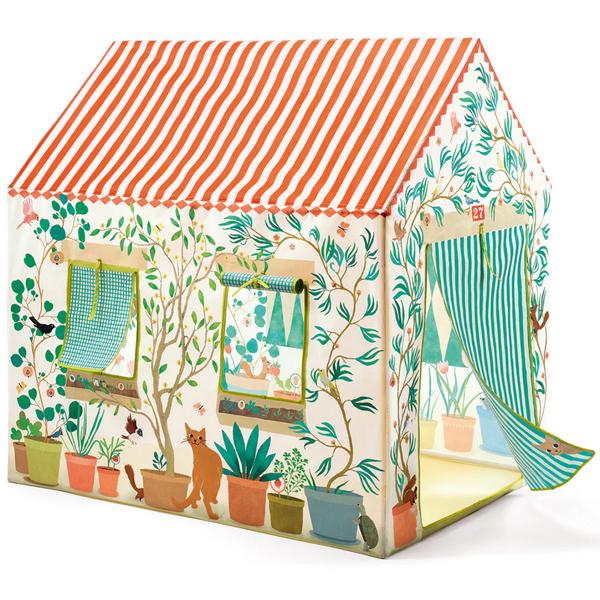 広々としたキッズテント。窓やドアはロールアップで開け閉めすることができます。動物たちが訪れ、大きな花で覆われた隠れ家は、子供たちの理想的な遊び場です。■パッケージサイズ：35×52×7.5cm■内容：キッズテント×1■対象年齢：3歳〜■メー...