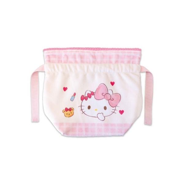 サンリオキャラクター「ハローキティ」の50周年を記念して、「KT 50th ふわふわ巾着ポーチ（全2種）」が登場ですぽんぽんレースの縁取りとチェック柄の組み合わせが可愛いふわふわな手触りの巾着ポーチきゅっと絞ると大きなリボンの出来上がり色は...